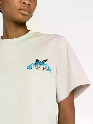 Off-White Butterfly-print Cropped T-shirt