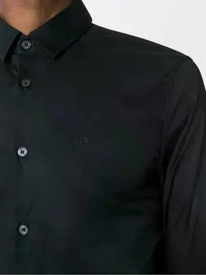 Armani Exchange Long-sleeve Cotton Shirt - Blue