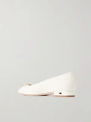 Jennifer Chamandi Lorenzo 20 Embellished Tweed Point-toe Pumps - Neutrals