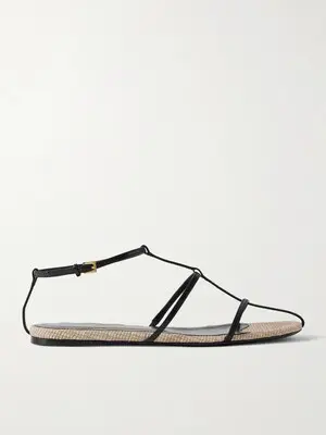 Khaite Cage Leather Sandals - Black