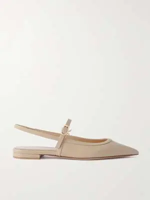 GIANVITO ROSSI Leather Point-toe Slingback Flats