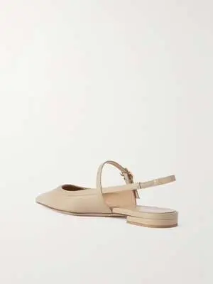 GIANVITO ROSSI Leather Point-toe Slingback Flats