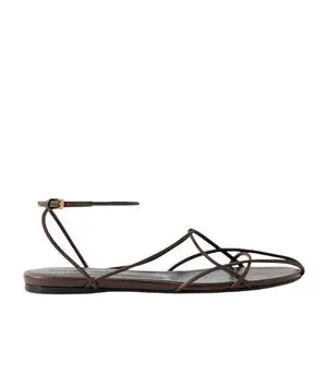 Khaite Loulou Leather Sandals - Brown