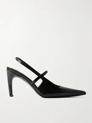 TOTEME Glossed-leather Slingback Pumps