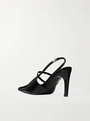 TOTEME Glossed-leather Slingback Pumps