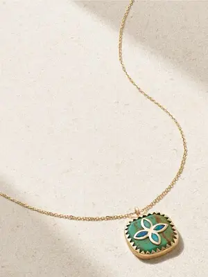 Pascale Monvoisin Bowie 9-karat Turquoise And Opal Necklace - Gold
