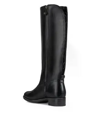 Geox Felicity Knee-high Leather Boots - Black