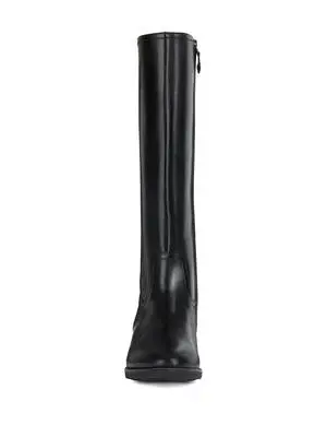 Geox Felicity Knee-high Leather Boots - Black