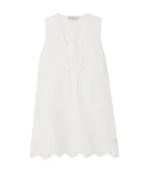 Matteau Scalloped Broderie Anglaise Cotton Mini Dress - White