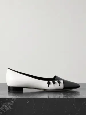 Manolo Blahnik Seleuka Leather Point-toe Flats
