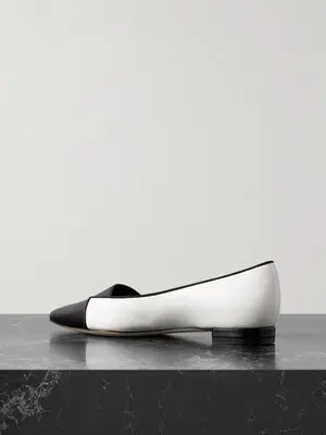 Manolo Blahnik Seleuka Leather Point-toe Flats