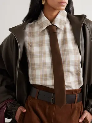 THE FRANKIE SHOP Lene Satin Tie - Brown