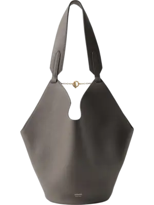 Khaite KHAITE Lotus Small Textured-Leather Tote Anthracite