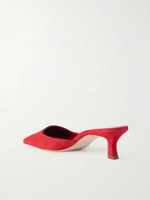 Manolo Blahnik Moiramu 50 Suede Mules