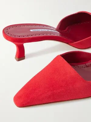 Manolo Blahnik Moiramu 50 Suede Mules