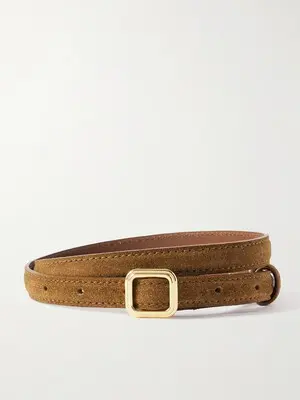 Lié Studio The Georgia Slim Suede Belt - Brown