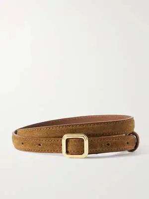 Lié Studio LIÉ STUDIO The Georgia Slim Suede Belt Light Brown
