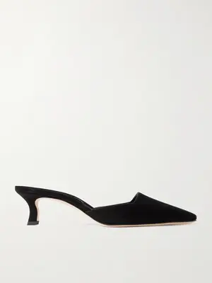 Manolo Blahnik Moiramu Suede Mules