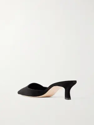 Manolo Blahnik Moiramu Suede Mules