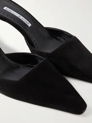 Manolo Blahnik Moiramu Suede Mules
