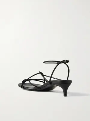 Khaite Loulou Leather Sandals - Black