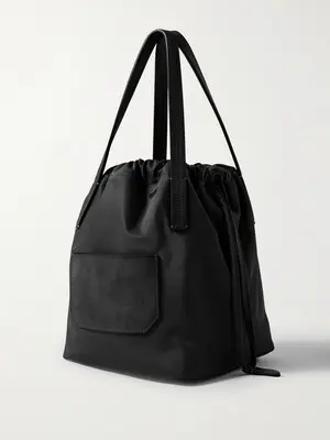 Khaite Rory Leather-trimmed Bucket Bag - Black