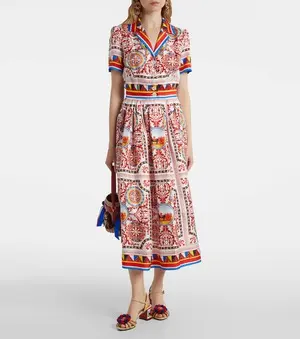 Dolce & Gabbana Printed Silk Midi Dress