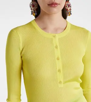 Dolce & Gabbana Ribbed-knit Button-down Sweater