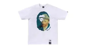 A BATHING APE X Van Gogh Museum Ape Head Canvas Art I Tee Shirt