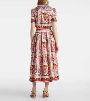 Dolce & Gabbana Printed Silk Midi Dress