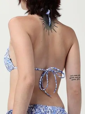 KAMPOS Printed Halterneck Triangle Bikini Top - Gnawed Blue