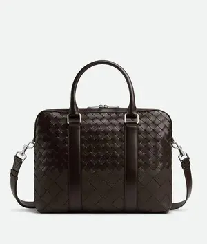 BOTTEGA  VENETA Intrecciato Slim Briefcase - Fondant