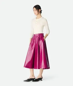 BOTTEGA  VENETA Shiny Leather A-line Culottes
