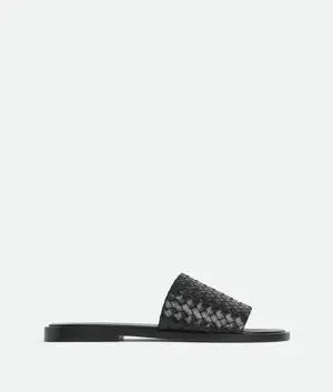 BOTTEGA  VENETA Elio Intrecciato Leather Mule - Black