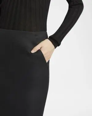 Giorgio Armani Techno Scuba Pencil Skirt - Solid Black