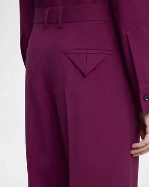Bottega Veneta Fine Viscose-silk Twill Straight-leg Trousers - Violet