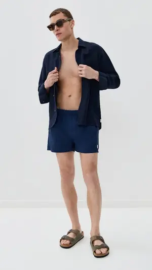 AUTO-REPLY Solid Sebastian Swim Trunks - Lapis