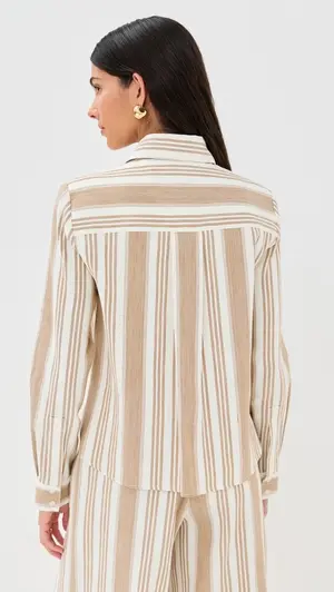 TWP Striped Linen Carter Top
