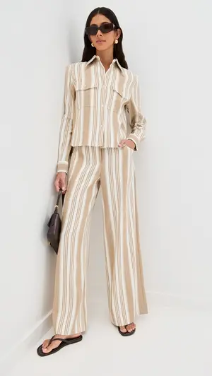 TWP Striped Linen Carter Top