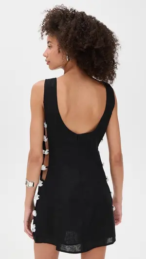 VRG GRL Tia Linen Mini Dress - Black