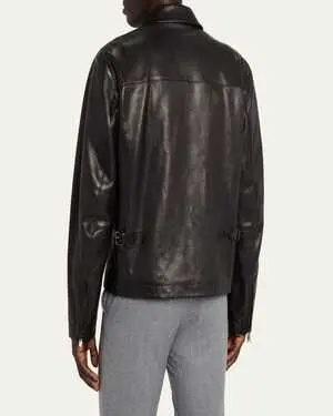 Brioni Leather Moto Jacket