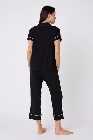 THE CAT'S PAJAMAS Pima Knit Capri Set - Midnight