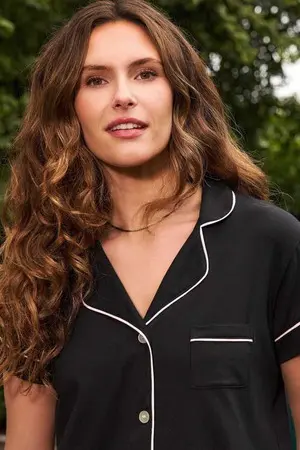 THE CAT'S PAJAMAS Pima Knit Capri Set - Midnight