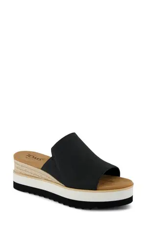 Toms Diana Mule Sandal - Black/black Bottom