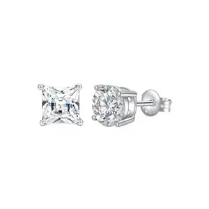 DONATELLO GIAN Round And Square Stud Earrings - Silver
