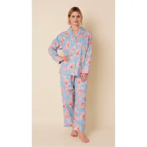 THE CAT'S PAJAMAS Luxe Pima Pajama Celeste