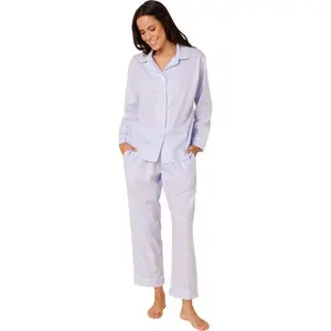 THE CAT'S PAJAMAS Luxe Pima Pajama Print Set - Classic Gingham Blue