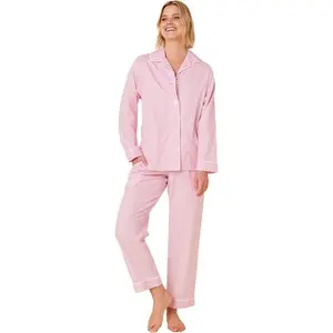 THE CAT'S PAJAMAS Luxe Pima Pajama Print Set - Classic Gingham Pink