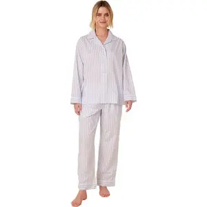 THE CAT'S PAJAMAS Luxe Pima Pajama Print Set - Classic Stripe Blue