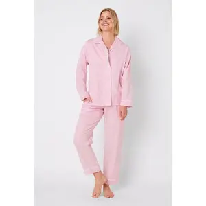 THE CAT'S PAJAMAS Gingham Pima Cotton Pajama Set Gingham Pink